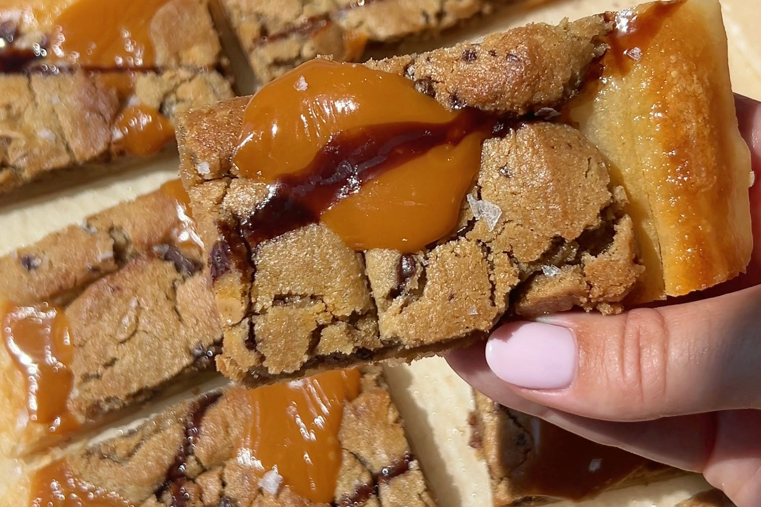 Salted Caramel Puff Pastry Bars | Sweet Loren's