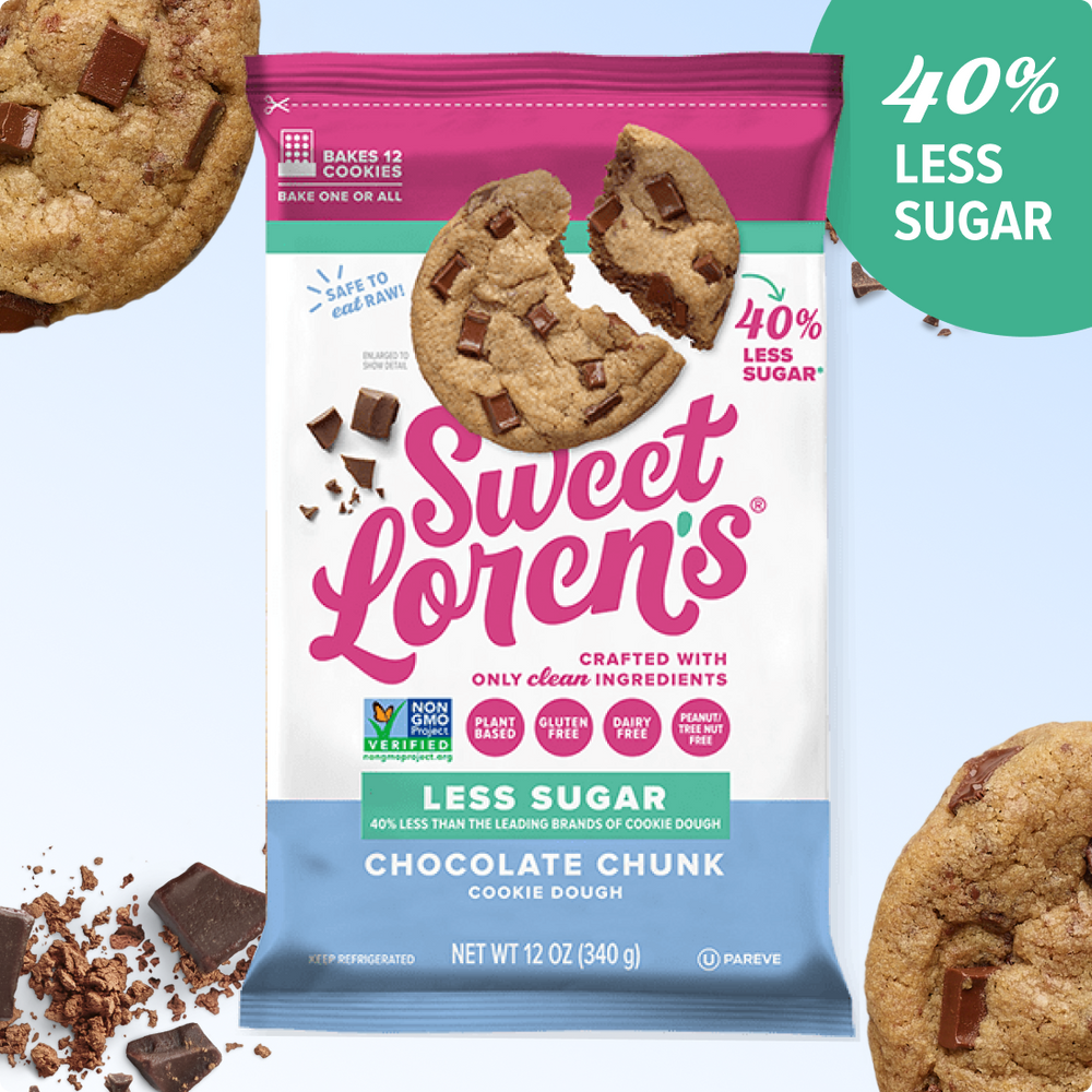 Less Sugar Chocolate Chunk Pre-Cut Cookie Dough – Sweet Loren's